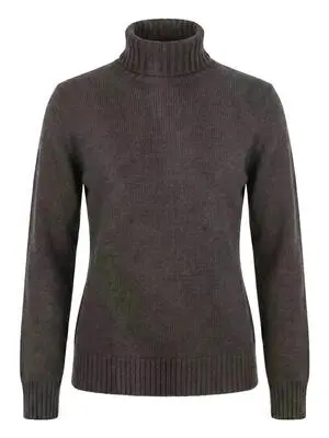 DRUMOHR Merino Wool Roll Neck Sweater - Brown