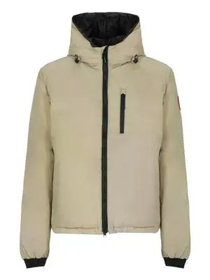 Canada Goose Lodge Hooded Zip-up Jacket With Logo Patch - Neutrals