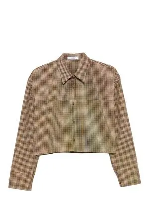 ELEH Cropped Shirt With Check Pattern - Brown