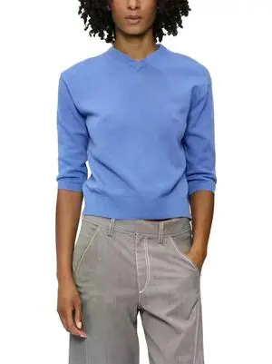 6397 Cashmere V-neck Sweater - Blue
