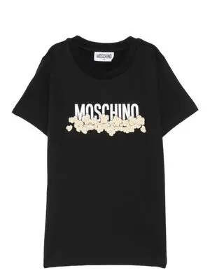 Moschino Popcorn Print Logo T-shirt - Black