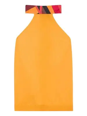 Emilio Pucci Printed-collar Halterneck Top - Orange