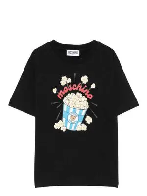 Moschino Popcorn Print T-shirt - Black