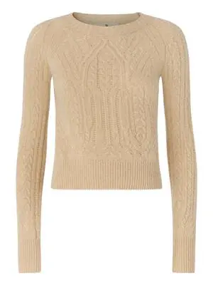 ERMANNO SCERVINO Ermanno Scervino Long-Sleeved Pure Cashmere Sweater With Cable-Knit Detailing