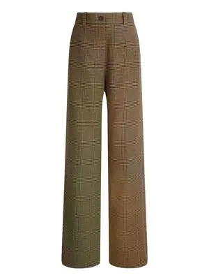 PATOU Prince Of Wales Check Wide Leg Trousers - Neutrals