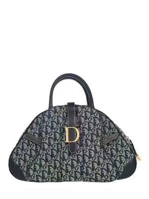 Dior 2002 Double Saddle Trotter Tote Bag - Blue