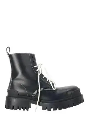 Balenciaga Strike Lace-up Ankle Boots - Black