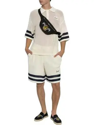 KENZO Kenzo Stripe-Trim Decorative-Weave Shorts