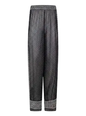 Ermanno Scervino Crystal-embellished Geometric Print Wide-leg Trousers - Black