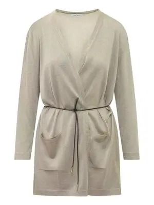 GRAN SASSO Belted Patch-pocket Cardigan - Neutrals