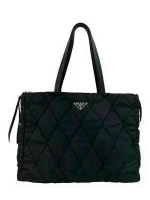 Prada Quilted Nylon Tote Bag - Black