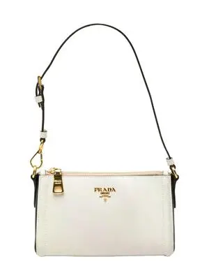 Prada Saffiano Lux Pochette Shoulder Bag - White