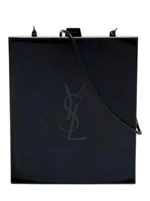 Saint Laurent Acrylic Box Clutch On Chain Crossbody Bag - Black