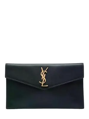 Saint Laurent Grain De Poudre Uptown Pouch Clutch Bag - Black