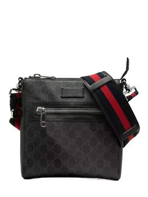 Gucci Small Gg Supreme Web Messenger Bag - Black