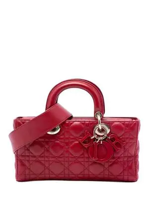 Dior 2016 Lambskin Lady D Joy Satchel - Red