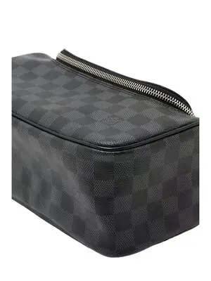 LOUIS VUITTON Damier Graphite Toiletry Pouch Clutch Bag - Black