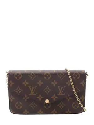 LOUIS VUITTON Monogram Pochette Felicie Crossbody Bag - Brown