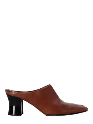 THE ROW Adela Block Heel Mules - Brown