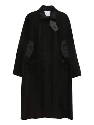 Sacai Buckle-detail Panelled Coat - Black
