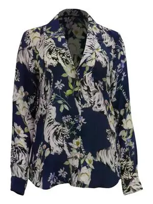 ANINE BING Tiger Print Shirt - Blue
