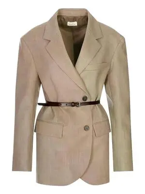 P.a.r.o.s.h Belted Double-breasted Blazer - Neutrals