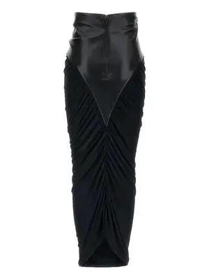 Andamane Ruched Midi Skirt - Black
