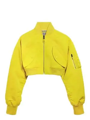 Balenciaga Cropped Bomber Jacket - Yellow