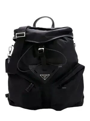 Prada Triangle Convertible Re-nylon Backpack - Black