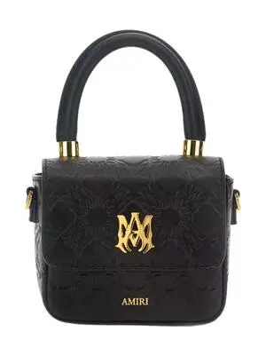 Amiri Ma Quad Monogram Leather Nano Bag - Black