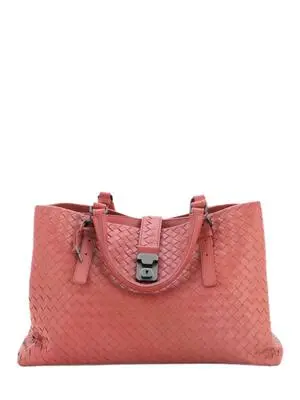 Bottega Veneta Roma Intrecciato Nappa Medium Tote Bag - Pink