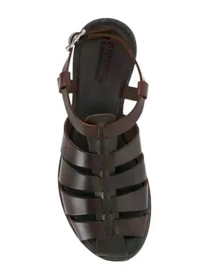 Dragon Diffusion Leather Caged Sandals - Brown