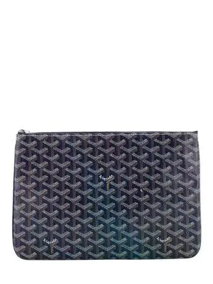 Goyard Senat Zip Coated Canvas Pouch Mm - Blue