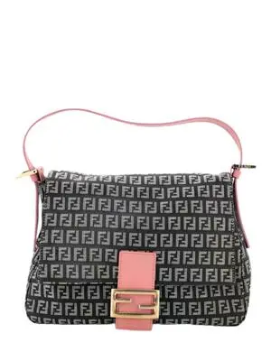Fendi Mama Forever Zucchino Canvas Shoulder Bag - Grey