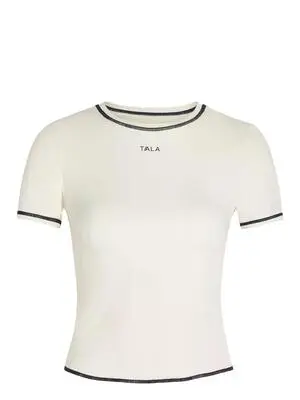 TALA Contrast Stitch Logo T-shirt - Neutrals
