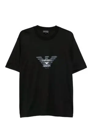 Emporio Armani Logo-print Crew-neck T-shirt - Black