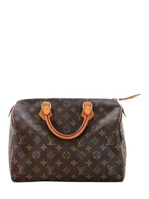 LOUIS VUITTON Monogram Canvas Speedy 30 Satchel - Brown