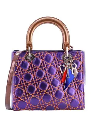 Dior Lady Leather Satchel - Purple