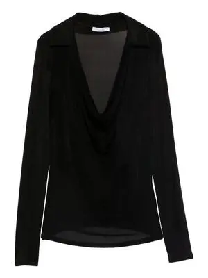 Patrizia Pepe Long Sleeve Top - Black