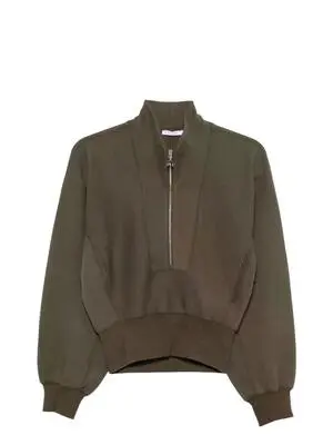 Patrizia Pepe Quarter-zip Scuba Sweatshirt - Green