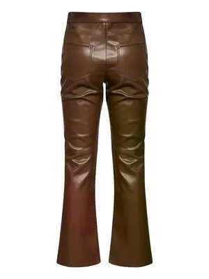 Max Mara Flared Leather-effect Trousers - Brown