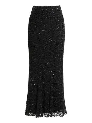 GEMY MAALOUF Beaded Midi Skirt - Black