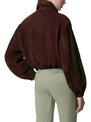 Nour Hammour Pia Suede Bomber Jacket - Brown