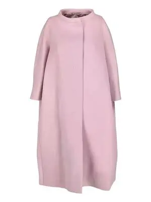 JIL SANDER Funnel Neck Wool Coat - Pink