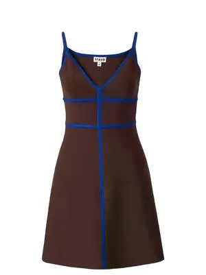 STAUD STAUD Contrast Trim Sleeveless Mini Dress