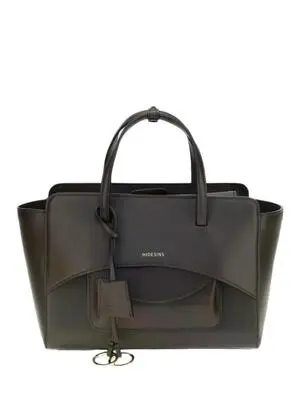 HIDESINS Leather Handbag With Logo Detail - Brown