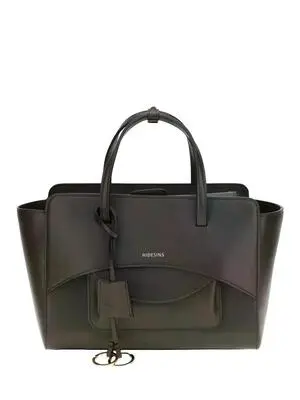 HIDESINS Leather Handbag With Logo Detail - Brown