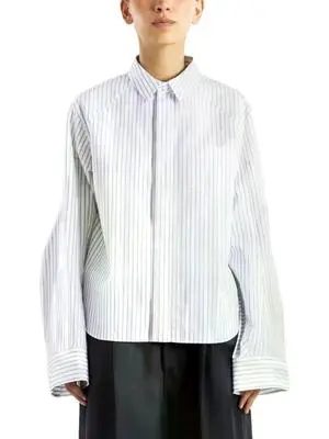 Sacai Striped Classic Collar Shirt - White