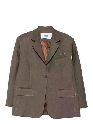 ELEH Single-breasted Blazer With Notched Lapels - Brown