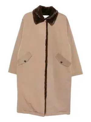 ELEH Flap-pocket Oversized Coat - Neutrals